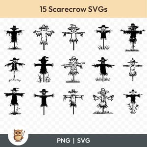 Scarecrow SVG Bundle, Scarecrow Clipart, 15 Scarecrow Cut Files for ...