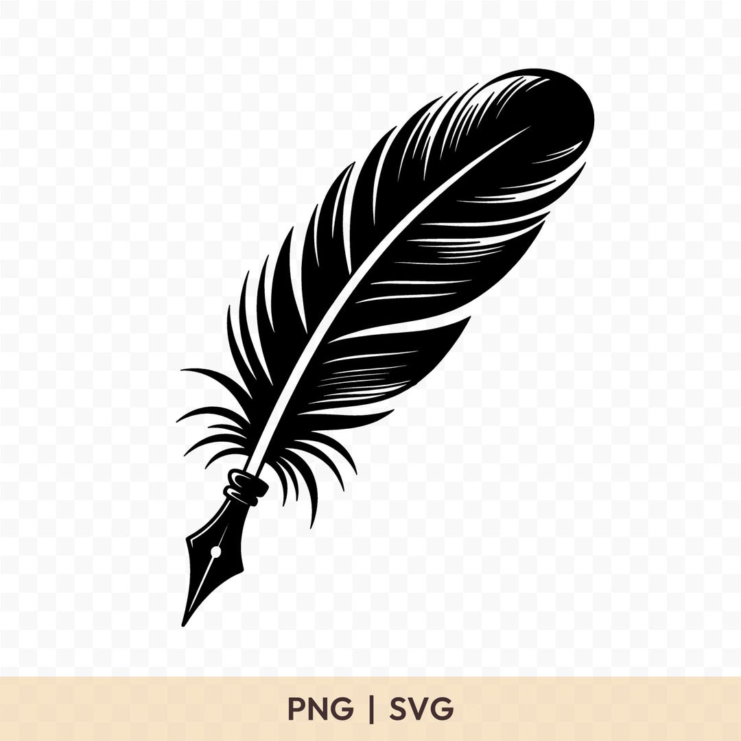Feather Quill SVG: Feather Quill Cut File, Feather Quill PNG, Feather ...