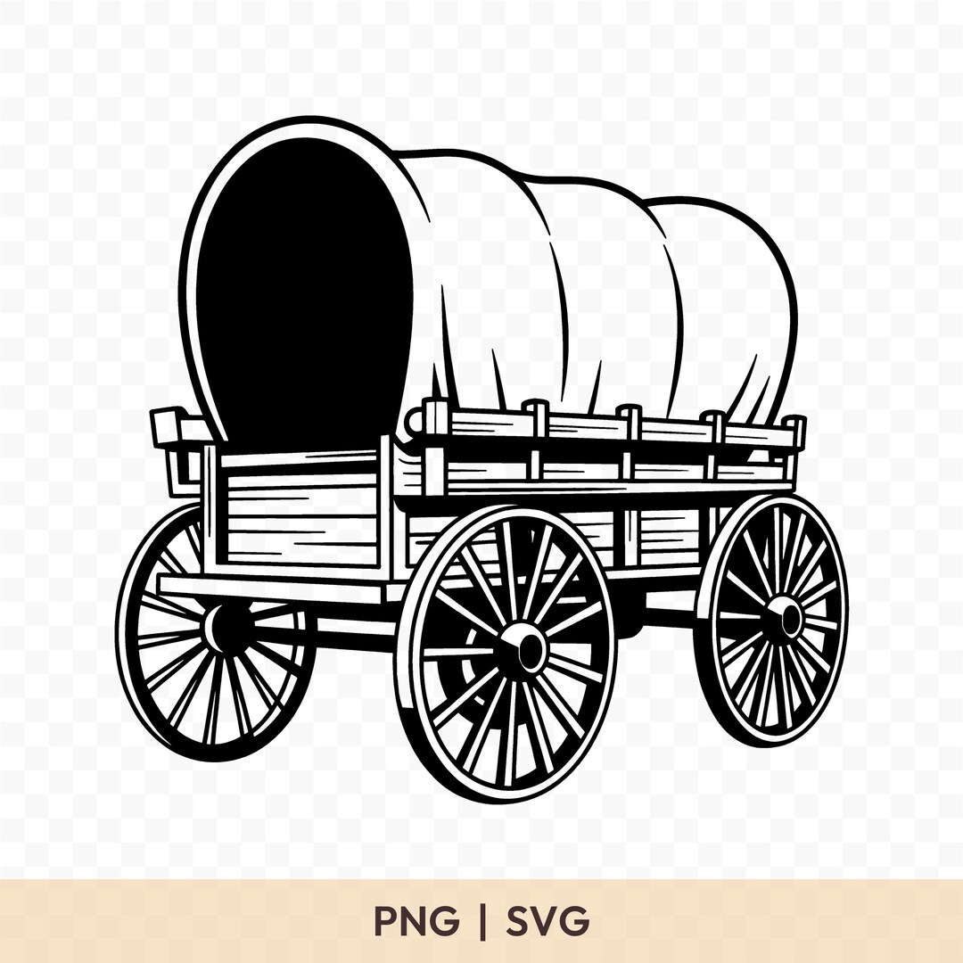 Western Wagon SVG: Wagon Cut File for Cricut, Western Wagon PNG ...