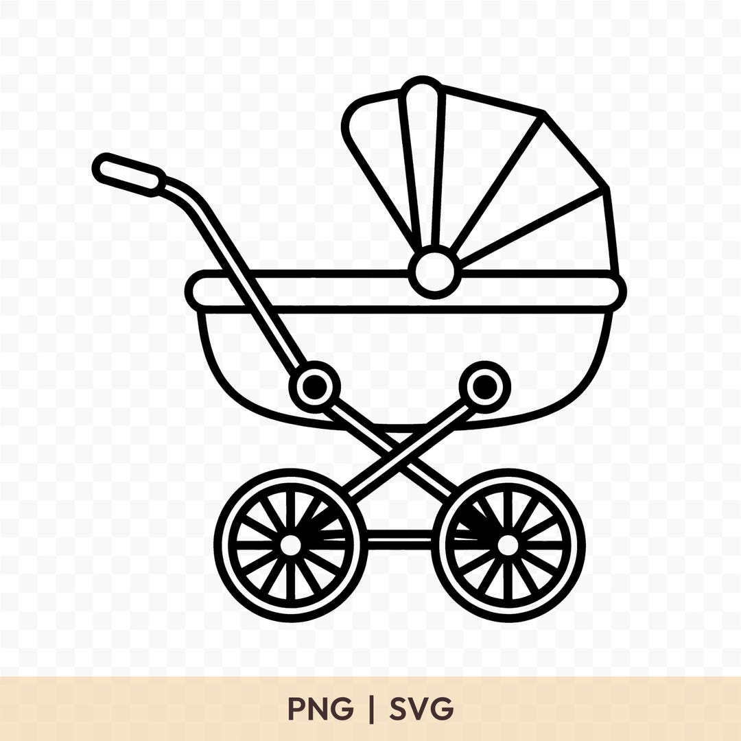 Baby Stroller SVG: Baby Stroller Cut File, Baby Stroller PNG, Baby ...