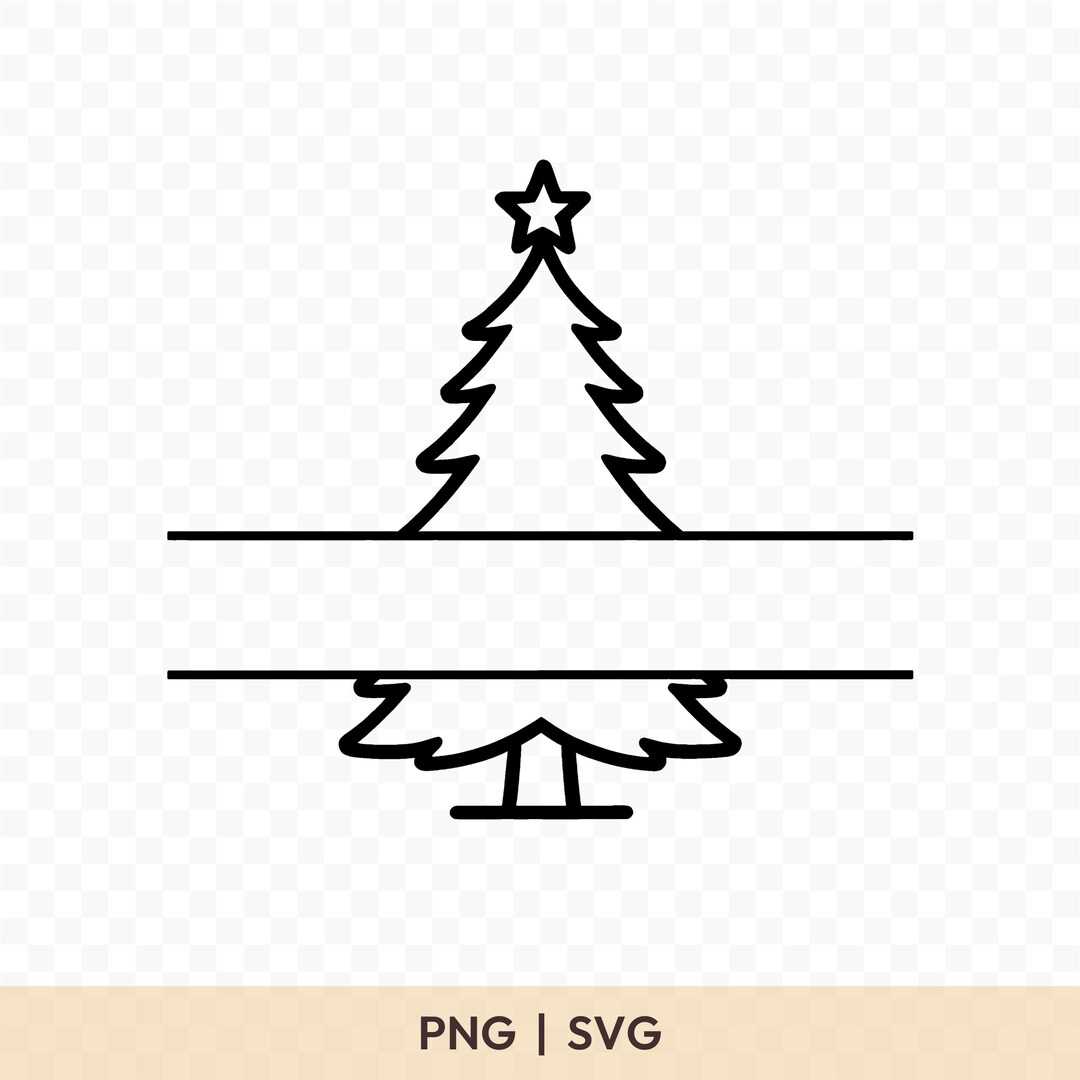 Christmas Tree Split Monogram SVG: Christmas Tree Cut File for Cricut ...