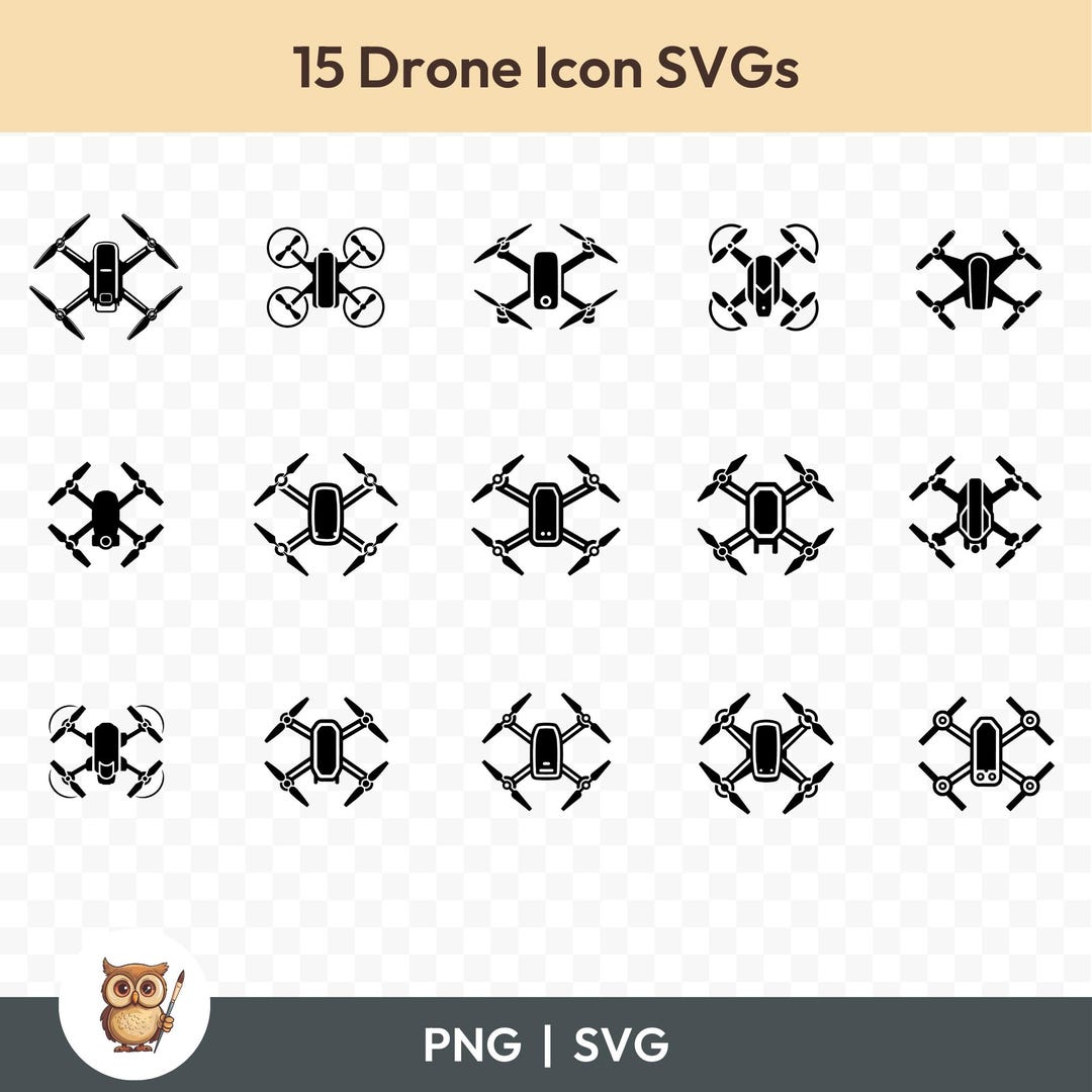 Drone SVG Bundle, Drone Clipart, 15 Drone Cut Files for Cricut, PNG and ...