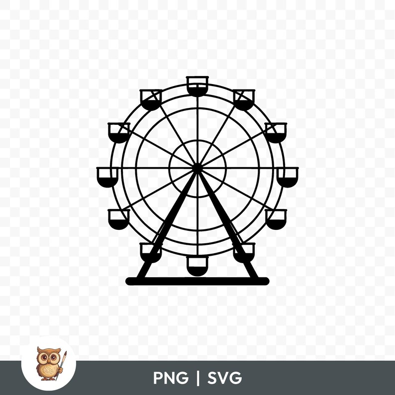 Ferris Wheel SVG Bundle, Ferris Wheel Clipart, 15 Ferris Wheel Cut ...