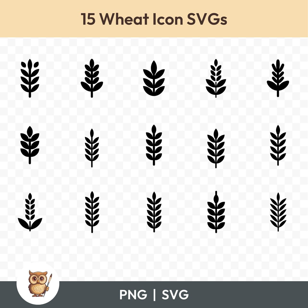 Wheat Icon SVG Bundle, Wheat Icon Clipart, 15 Wheat Icon Cut Files for ...