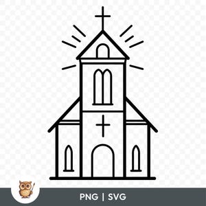 Church Outline SVG Bundle, Church Outline Clipart, 15 Church Outline ...