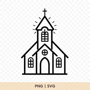 Church SVG: Church Cut File, Church PNG, Church Outline, Church Cricut ...