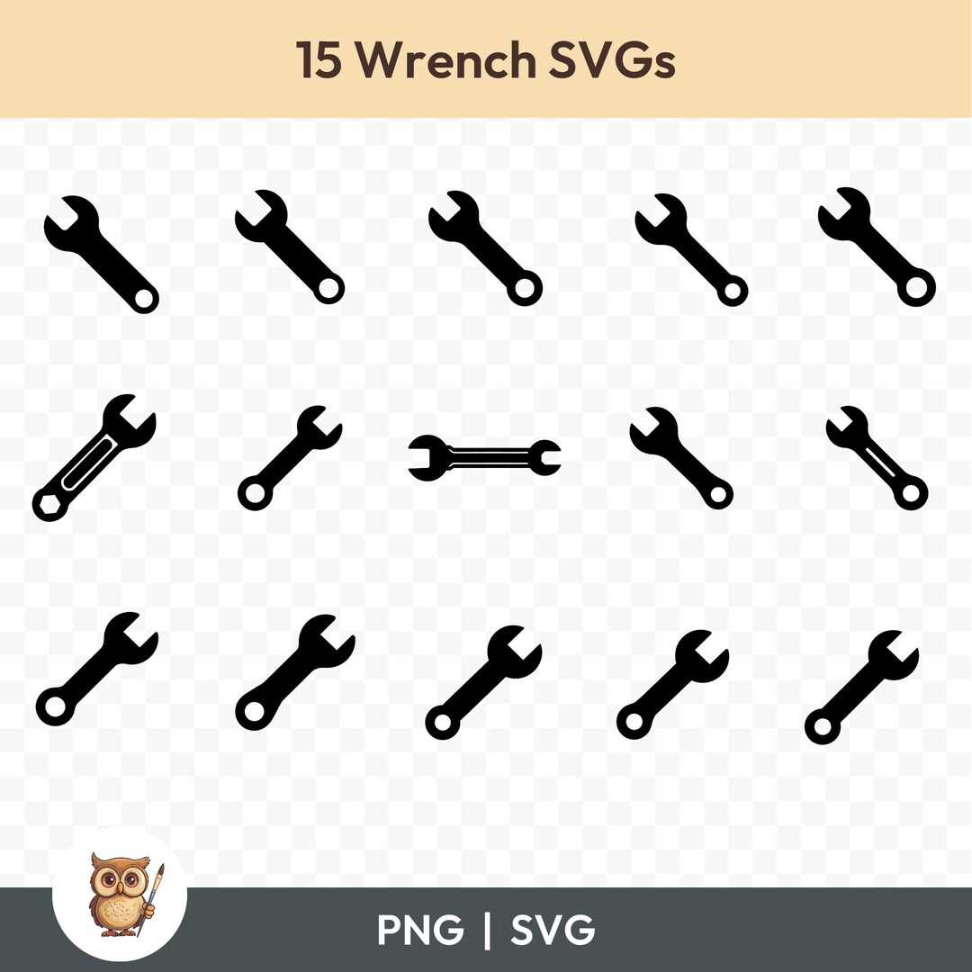 Wrench SVG Bundle, Wrench Clipart, 15 Wrench Cut Files for Cricut, PNG ...