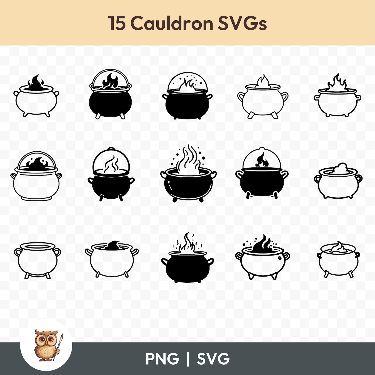 Cauldron SVG Bundle, Cauldron Clipart, 15 Cauldron Cut Files for Cricut ...