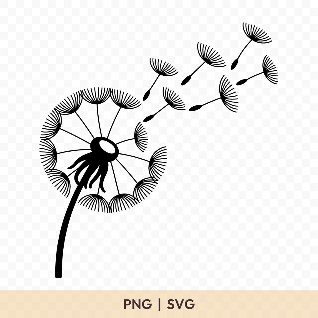 Dandelion SVG: Cut File for Cricut, Silhouette, Digital Download ...