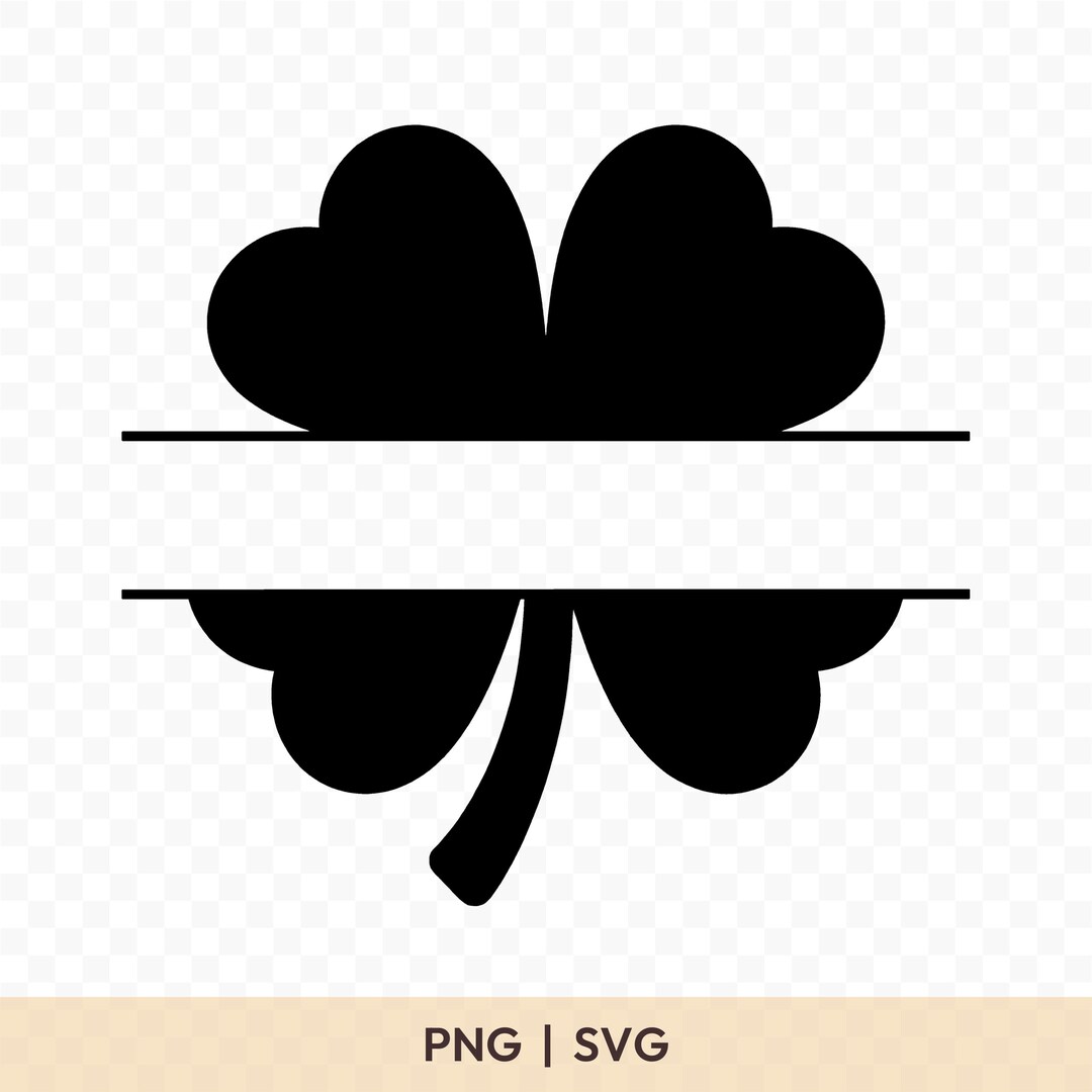 Four Leaf Clover Split Monogram SVG: Clover Cut File for Cricut, Clover ...