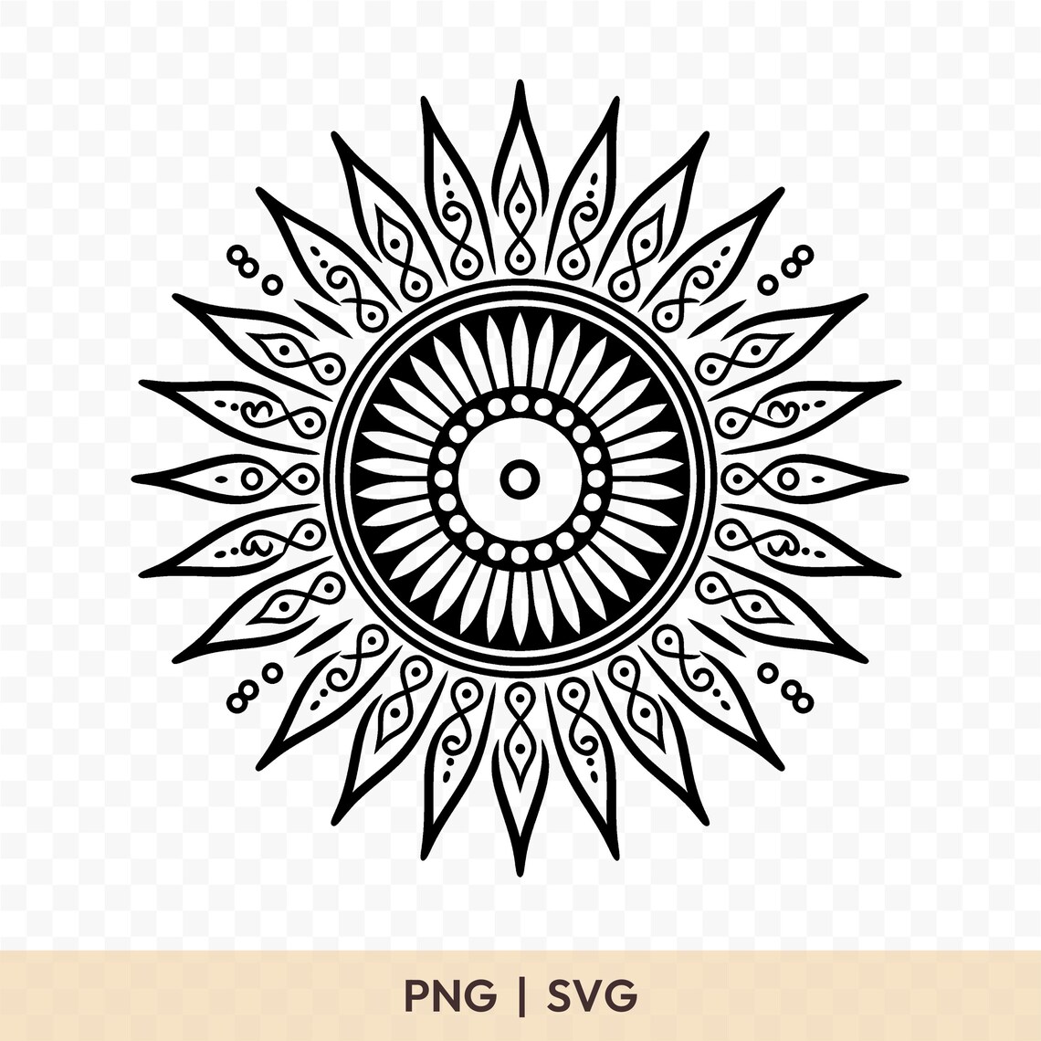 Sun Mandala SVG: Sun Mandala Cut File, Sun Mandala PNG, Sun Mandala ...