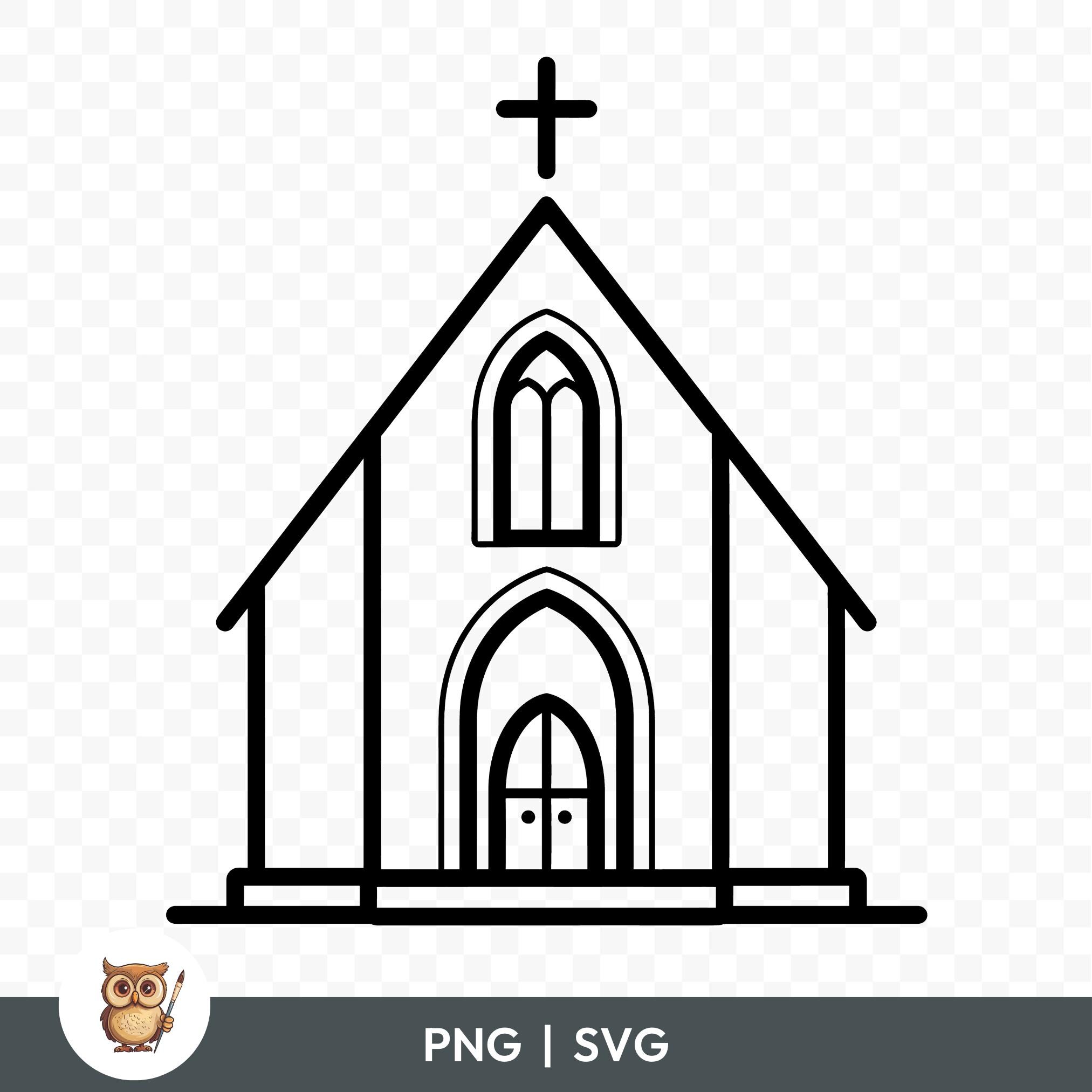 Church Outline SVG Bundle, Church Outline Clipart, 15 Church Outline ...