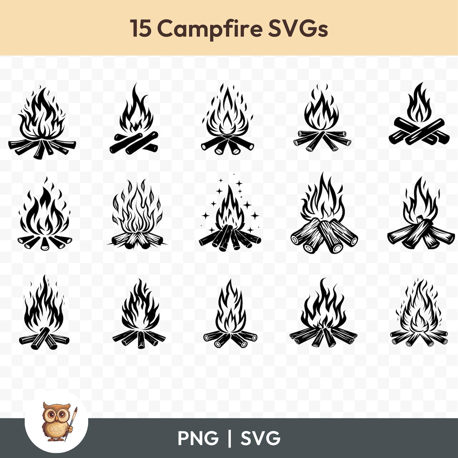 Campfire SVG Bundle, Campfire Clipart, 15 Campfire Cut Files for Cricut ...