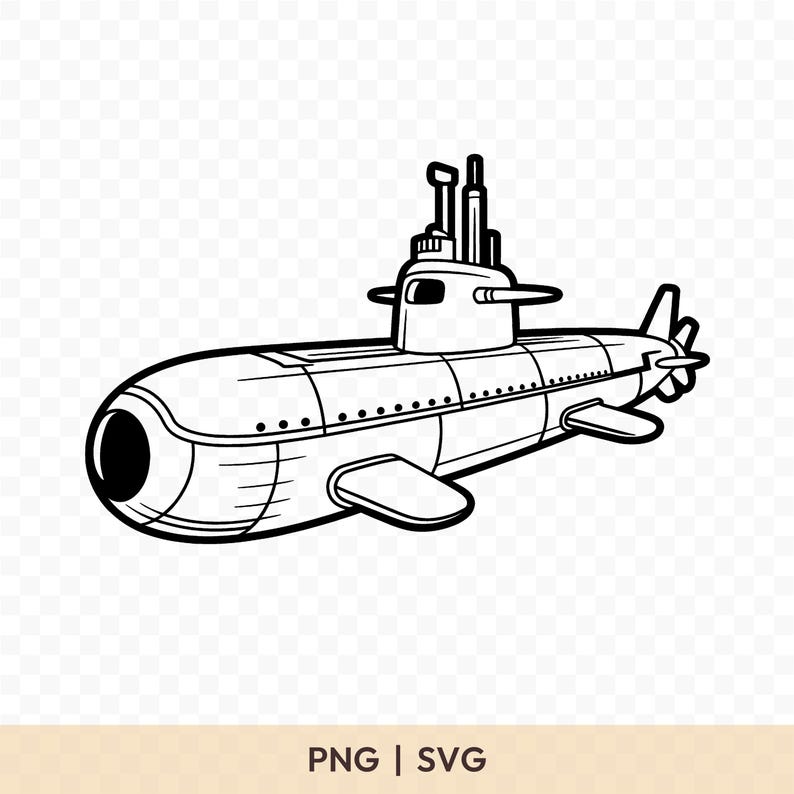Submarine SVG: Submarine Cut File, Submarine PNG, Submarine Silhouette ...