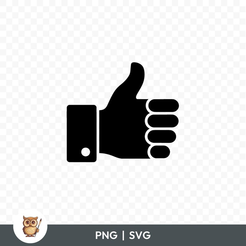 Thumbs up Silhouette SVG Bundle, Thumbs up Icon Clipart, 15 Like Icon ...