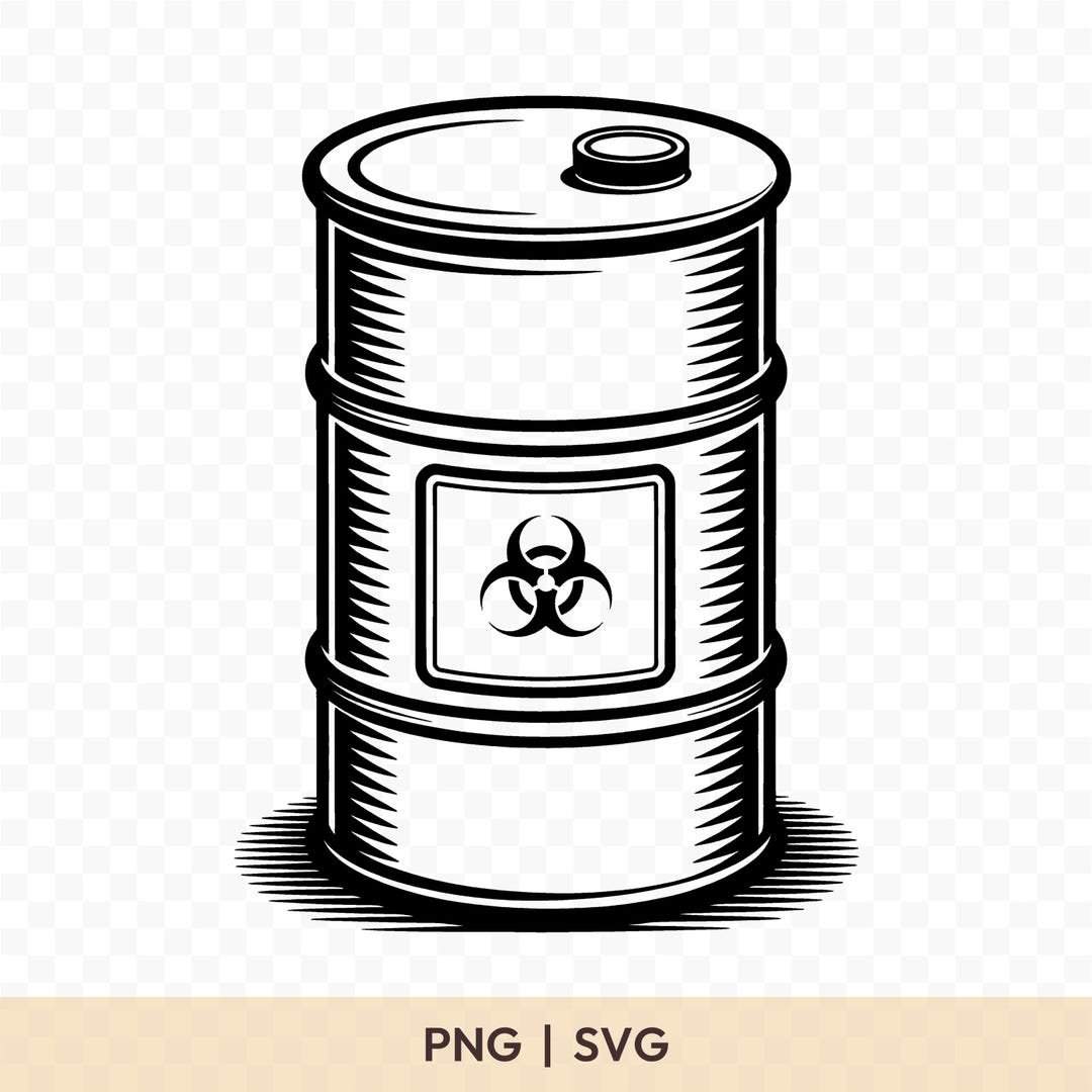 Toxic Waste Barrel SVG: Cut File for Cricut, Silhouette, Sublimation ...