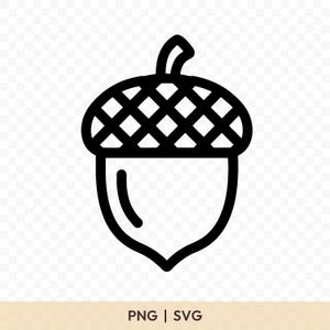 Acorn SVG: Acorn Cut File, Acorn PNG, Acorn Silhouette, Acorn Cricut ...