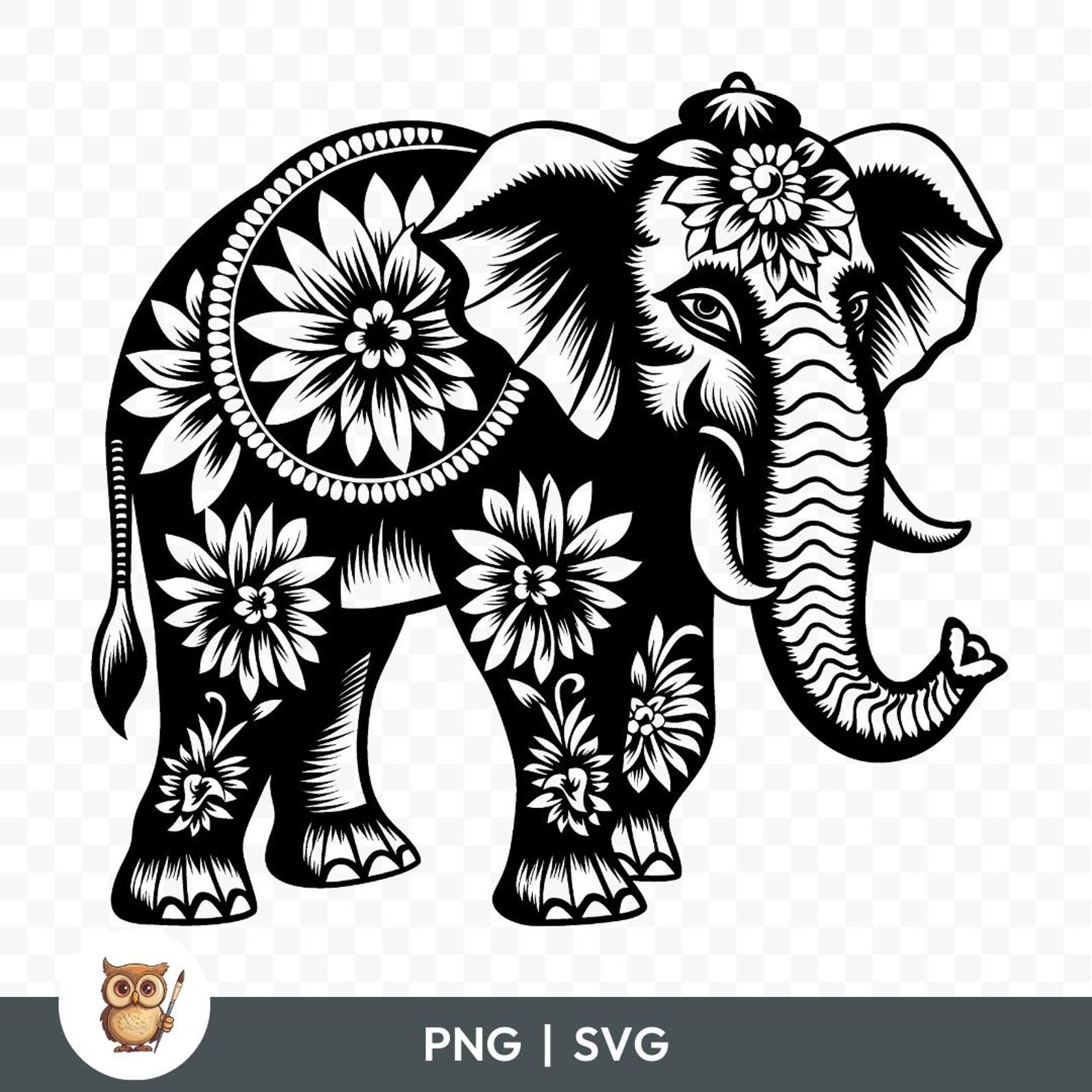 Elephant Mandala SVG Bundle, Elephant Mandalas Clipart, 15 Elephant ...