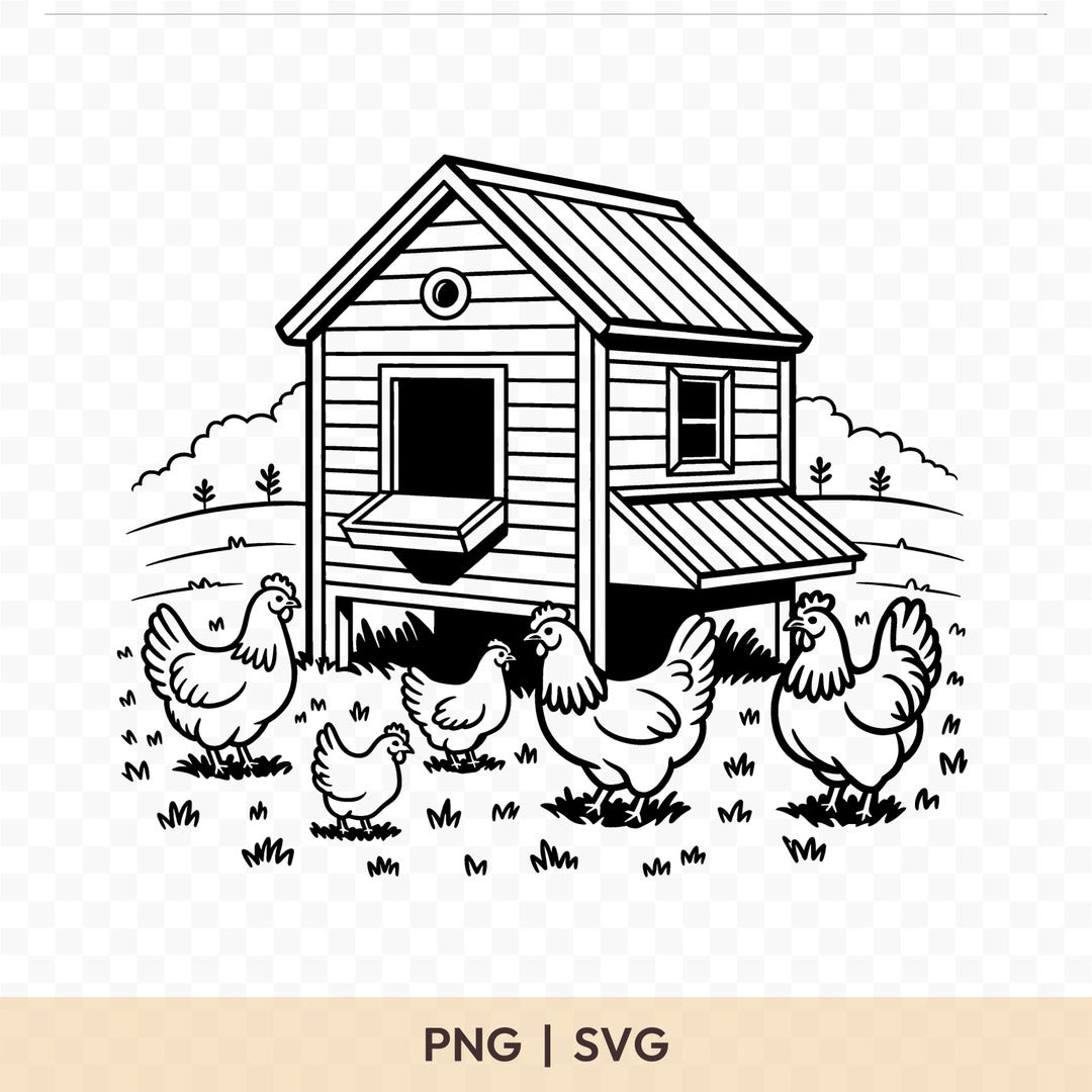 Chicken Coop SVG: Chicken Coop Cut File, Chicken Coop PNG, Chicken Coop ...
