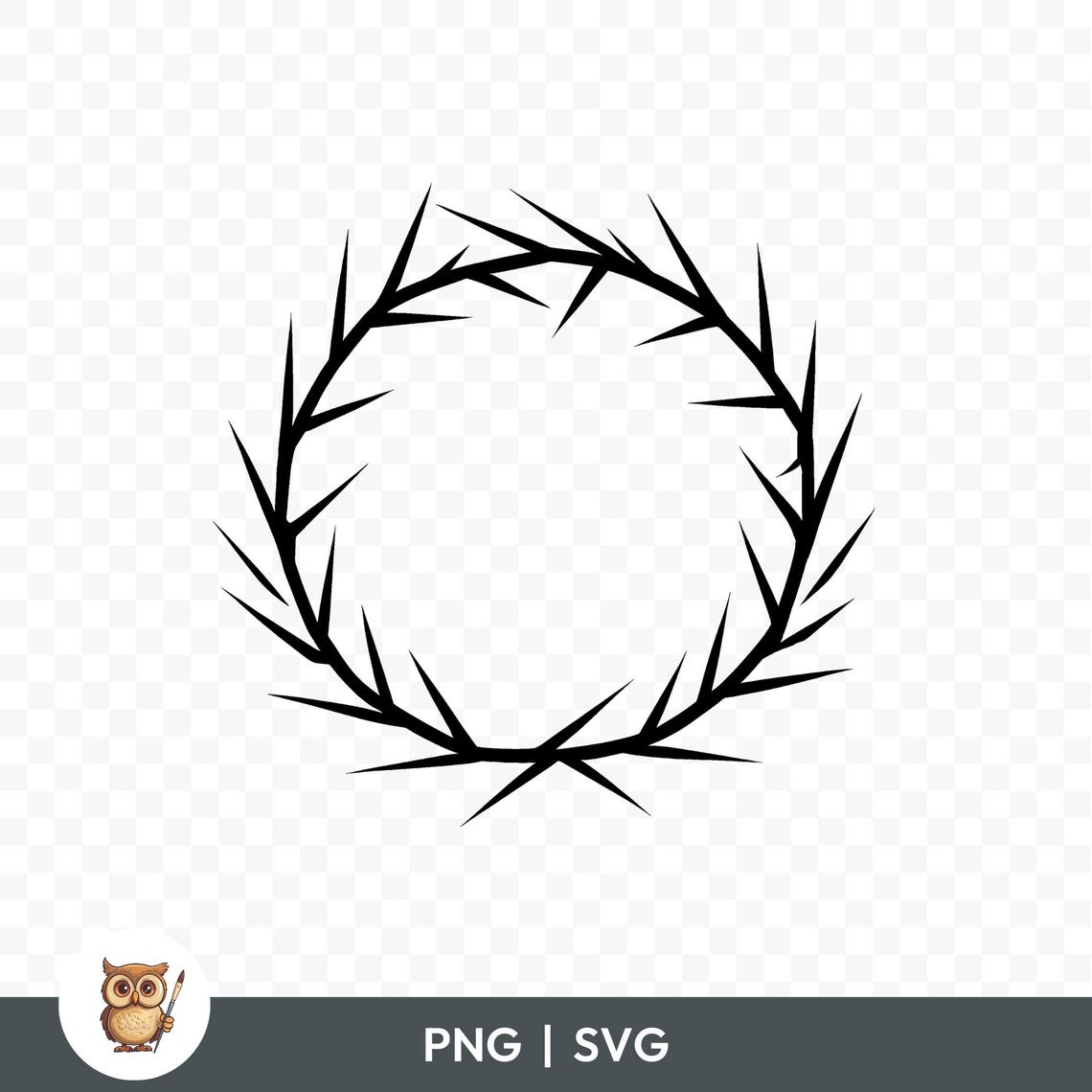 Crown of Thorns SVG Bundle, Crown of Thorns Clipart, 15 Thorn Crown Cut ...