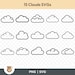 Simple Cloud SVG Bundle, Cloud Clipart, 15 Cloud Cut Files for Cricut ...