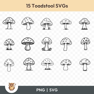 Toadstool SVG Bundle, Toadstool Clipart, 15 Toadstool Cut Files for ...