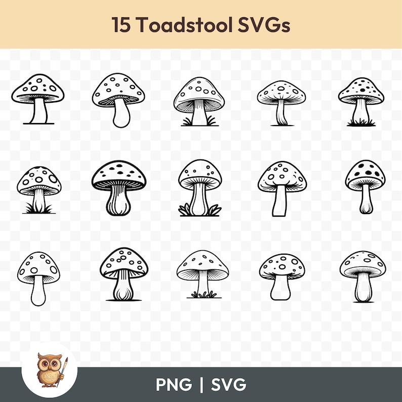 Toadstool SVG Bundle, Toadstool Clipart, 15 Toadstool Cut Files for ...