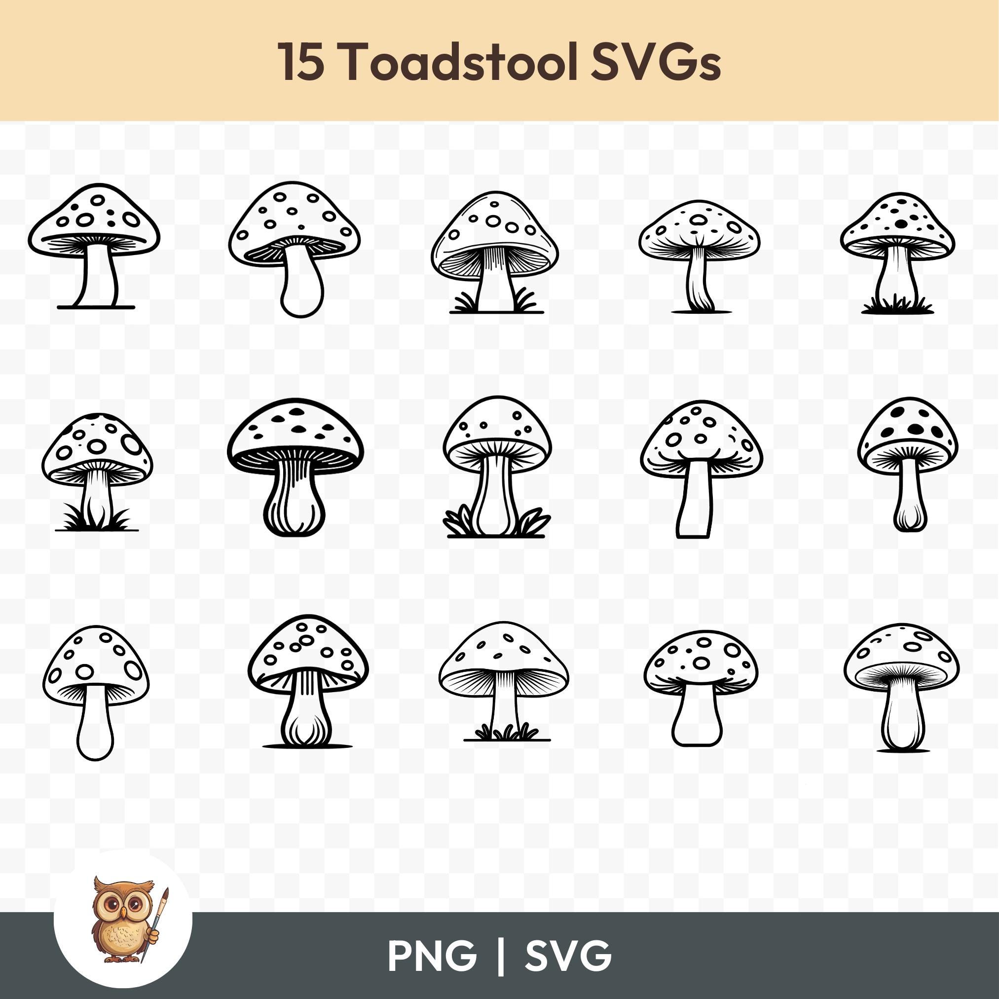 Toadstool SVG Bundle, Toadstool Clipart, 15 Toadstool Cut Files for ...