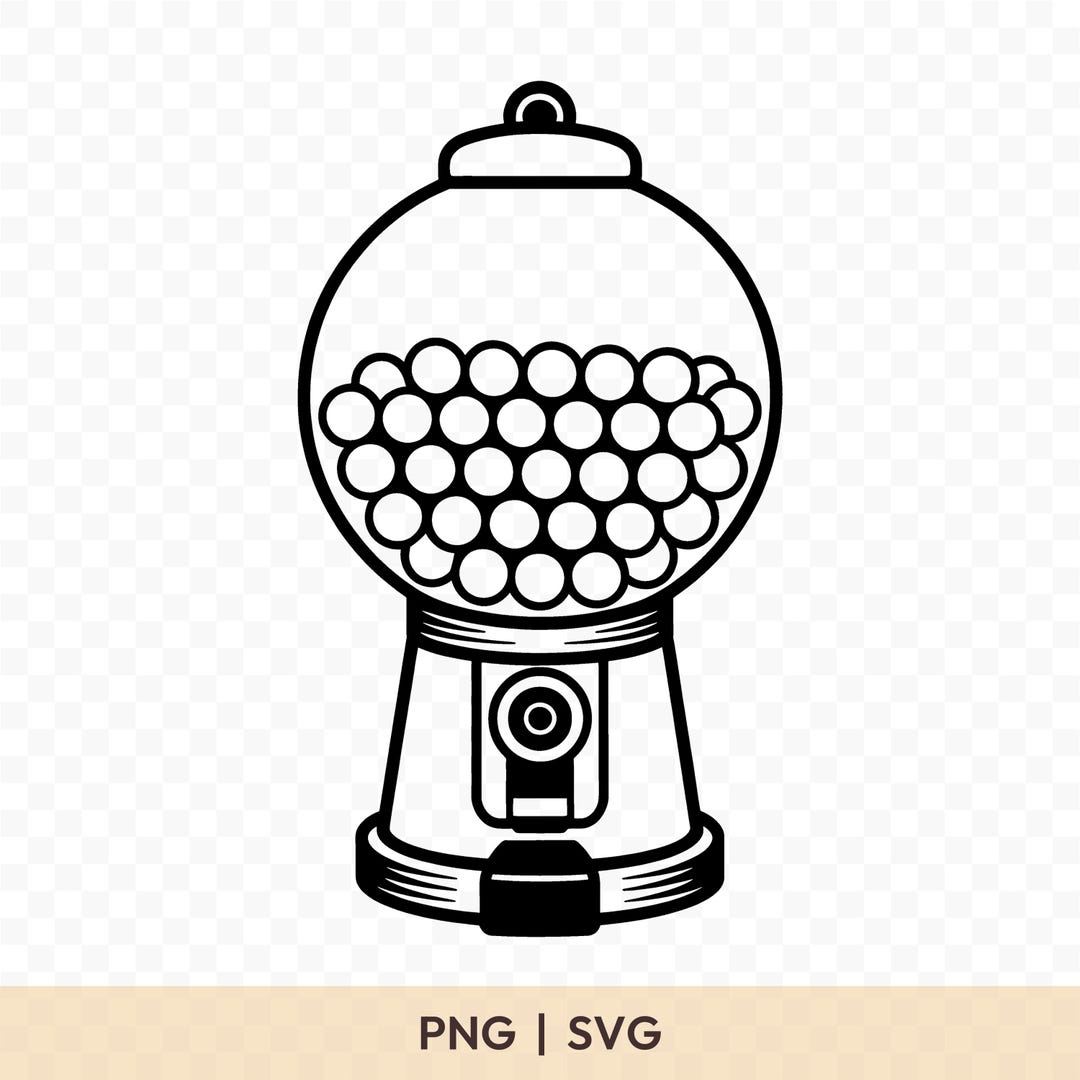 Gumball Machine SVG: Cut File for Cricut, Silhouette, Digital Download ...