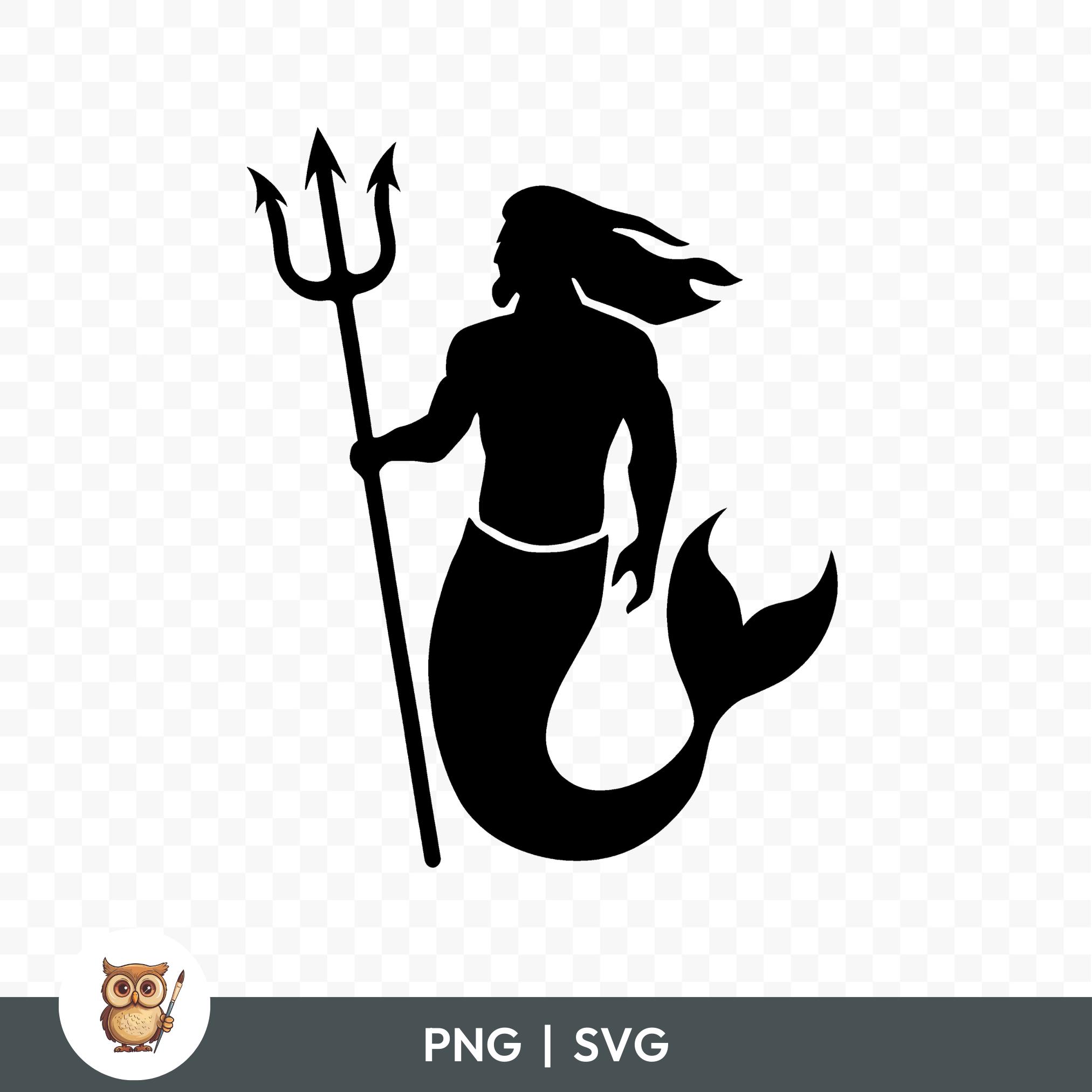 Merman Silhouette SVG Bundle, Merman Clipart, 15 Merman Cut Files for ...