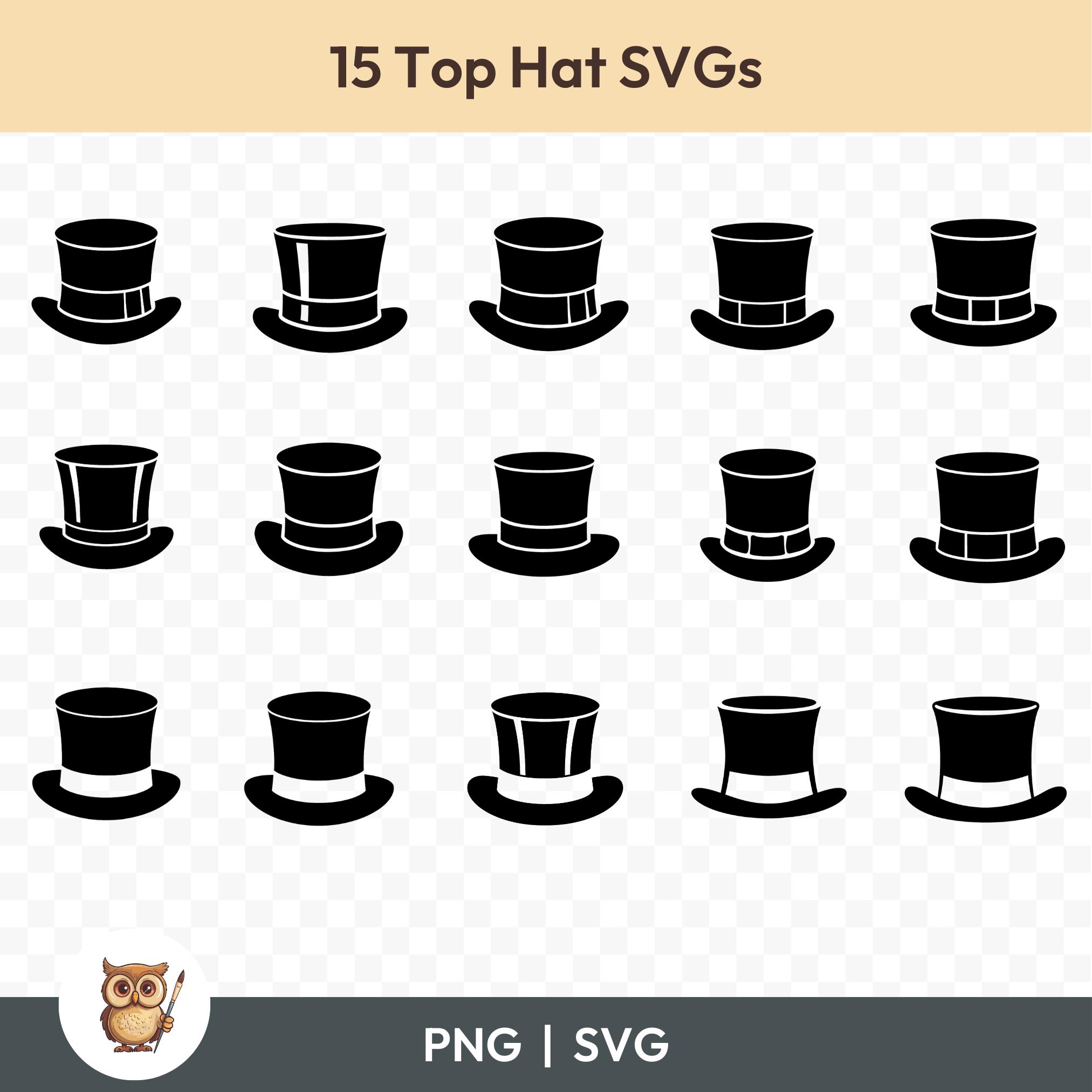 Top Hat SVG Bundle, Top Hat Clipart, 15 Top Hat Cut Files for Cricut ...