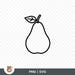 Simple Pear SVG Bundle, Pear Clipart, 15 Pear Outline Cut Files for ...