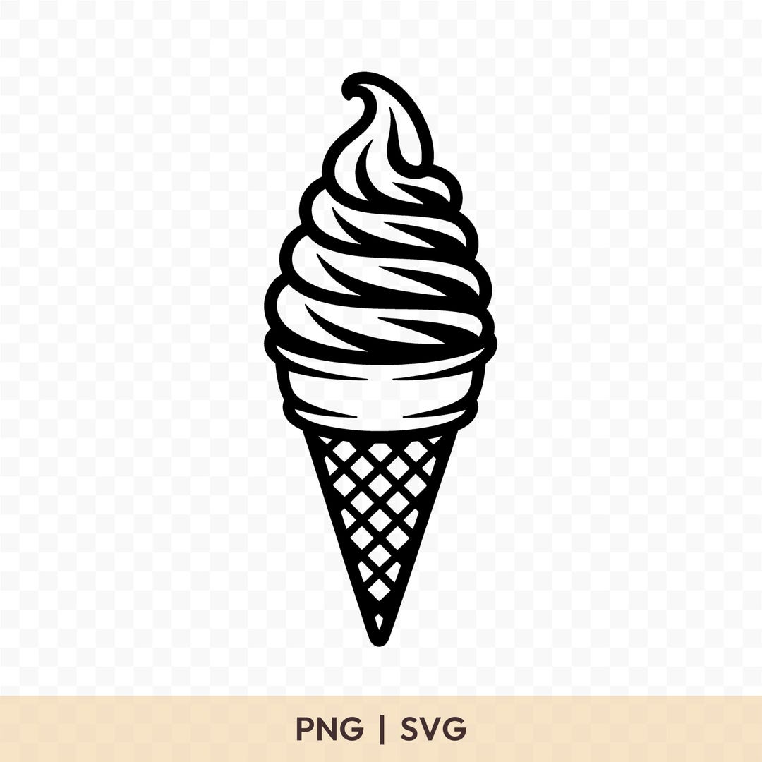 Soft Serve Ice Cream SVG: Cut File for Cricut, Silhouette, Digital ...