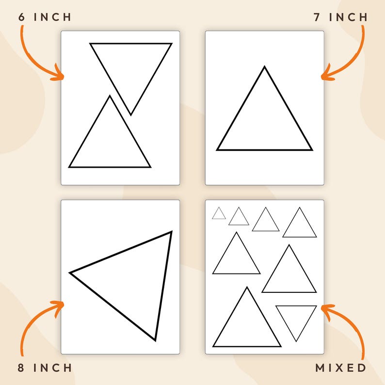 Triangle Shape Template Printable PDF: Craft Triangle Cutouts, Tracing ...