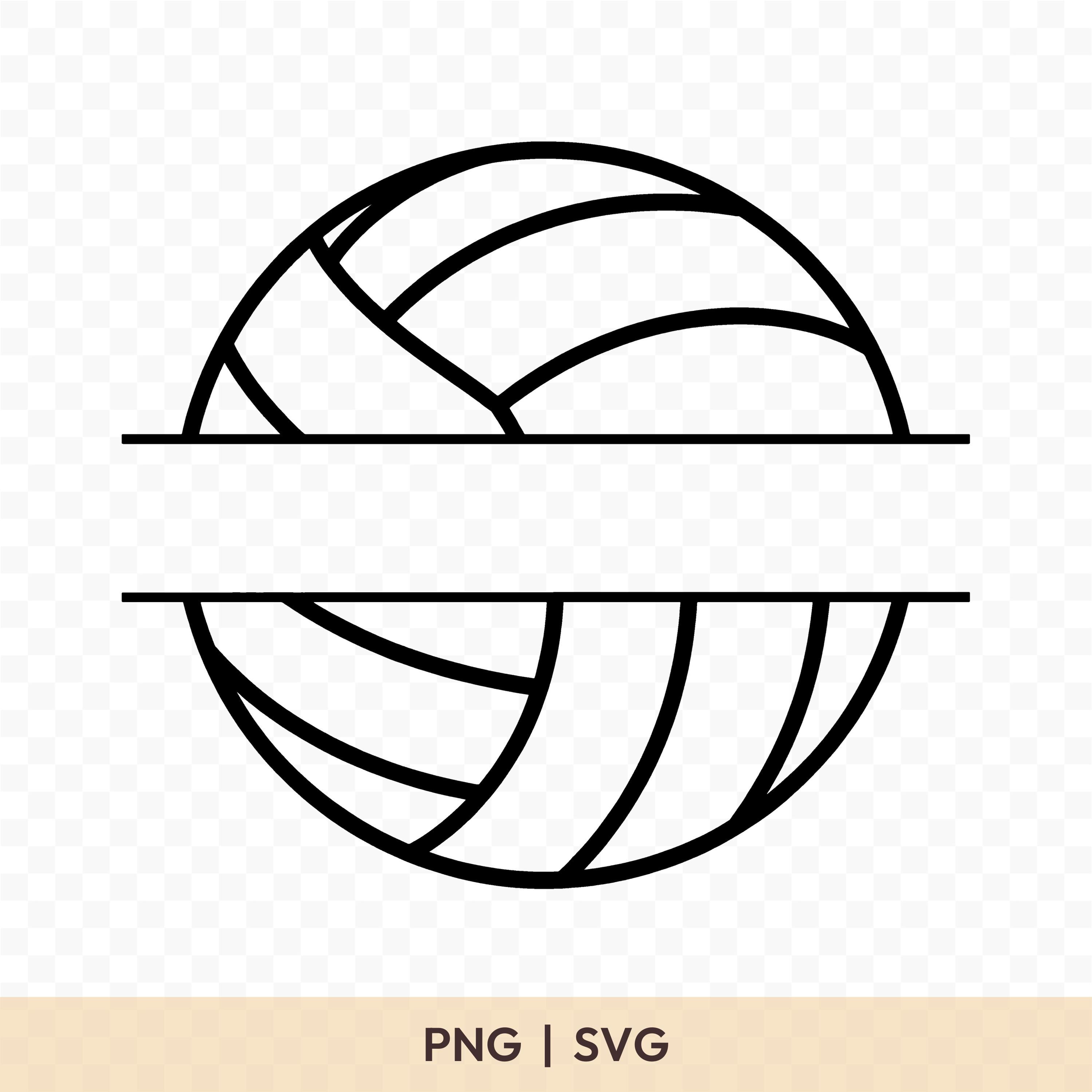 Volleyball Split Monogram SVG: Volleyball Cut File for Cricut ...