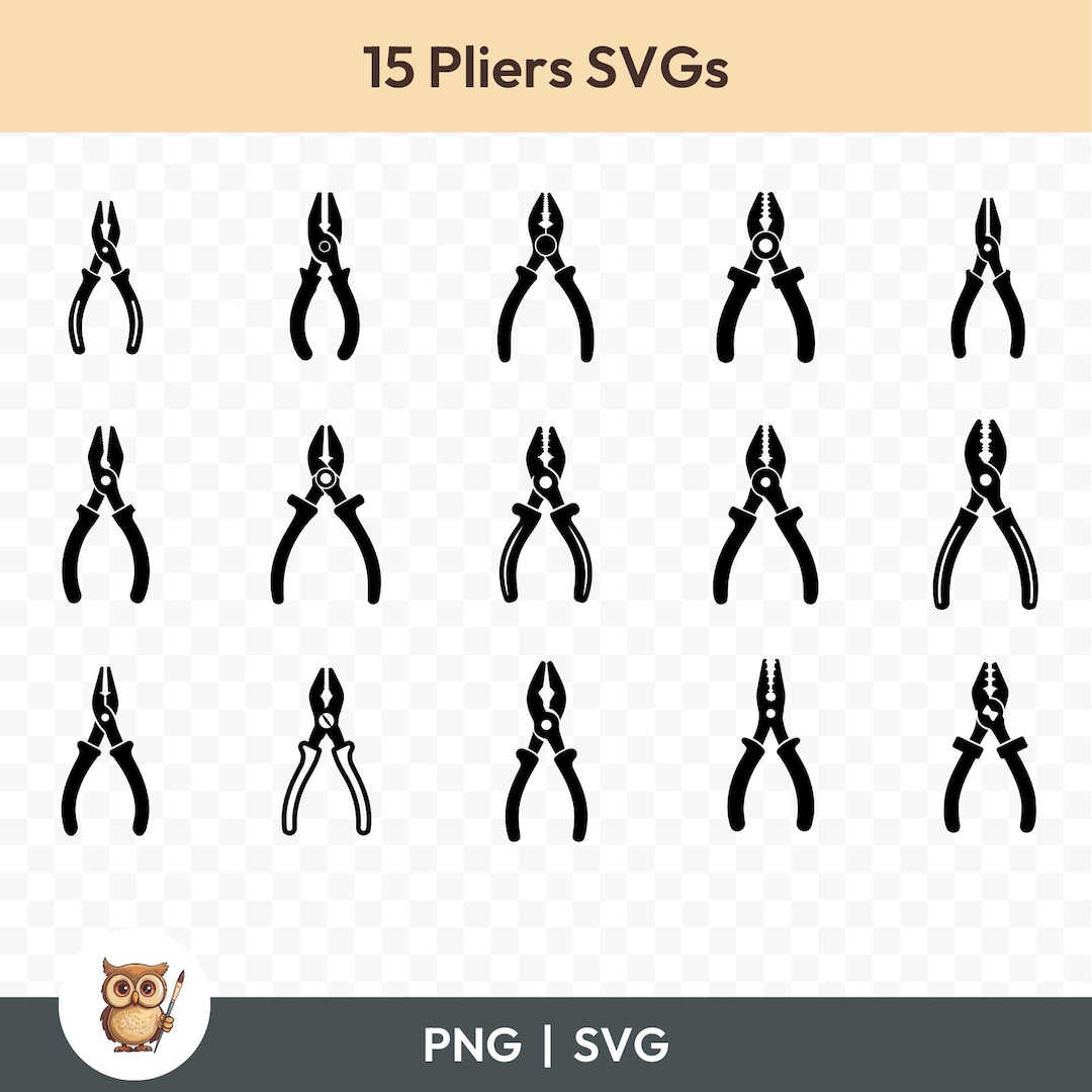 Pliers SVG Bundle, Pliers Clipart, 15 Pair of Pliers Cut Files for ...