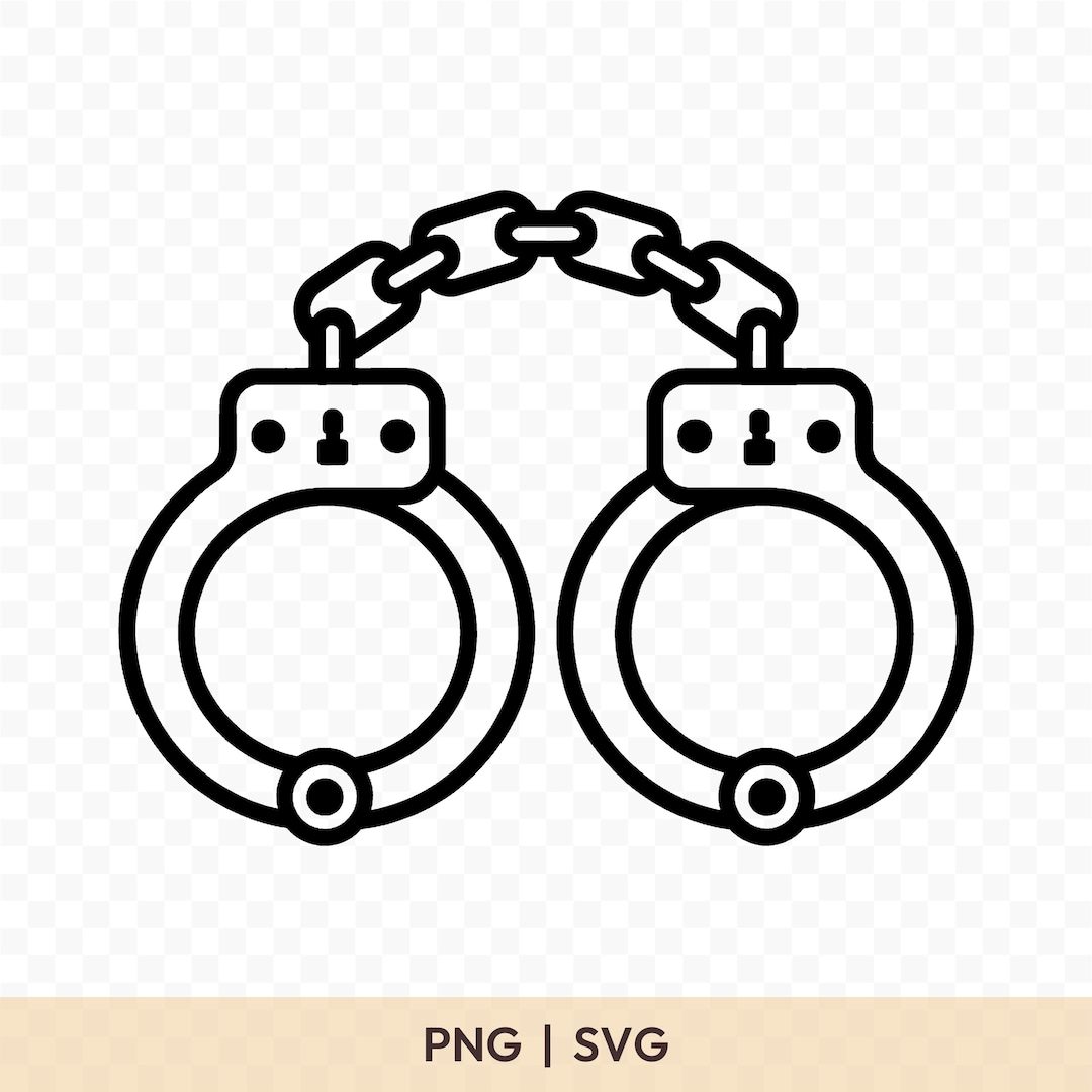 Handcuffs SVG: Handcuffs Cut File, Handcuffs PNG, Handcuffs Outline ...