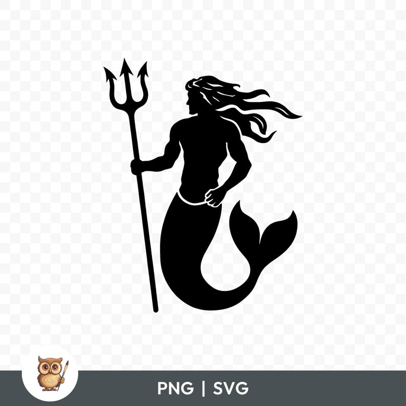 Merman Silhouette SVG Bundle, Merman Clipart, 15 Merman Cut Files for ...
