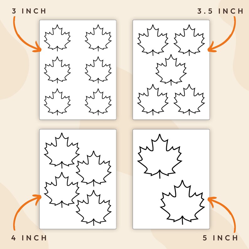 Maple Leaf Shape Template Printable PDF: Maple Leaf Cutouts, Tracing ...