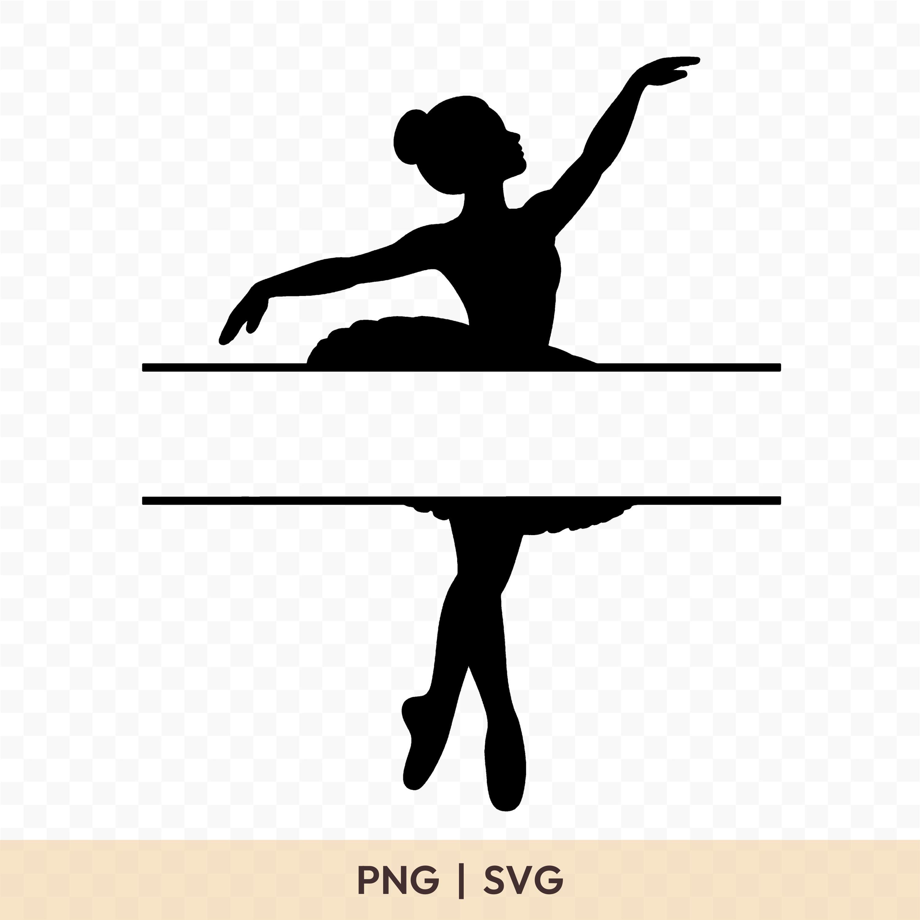Ballerina Split Monogram SVG: Ballerina Cut File for Cricut, Ballerina ...