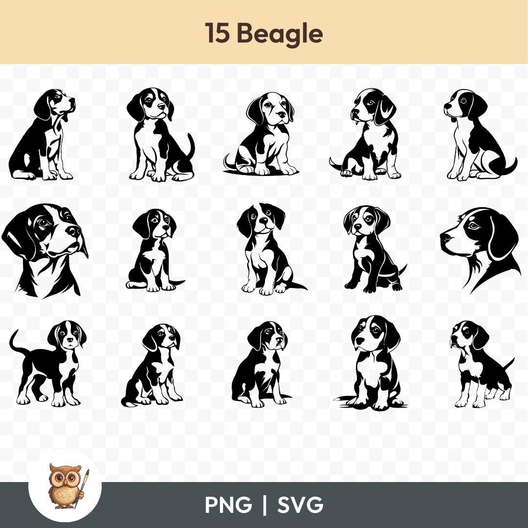 Cute Beagle SVG Bundle, Beagles Clipart, 15 Beagle Cut Files for Cricut ...