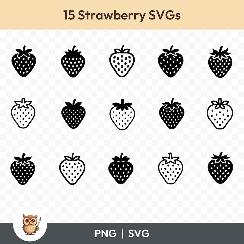 Strawberry SVG Bundle, Strawberry Clipart, 15 Strawberry Cut Files for ...