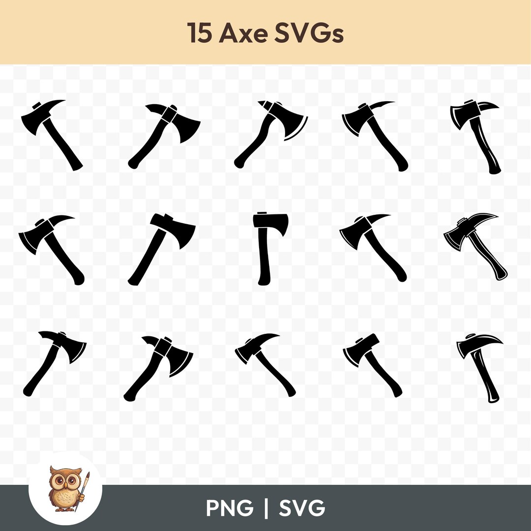 Axe SVG Bundle, Axe Silhouette Clipart, 15 Axe Cut Files for Cricut ...