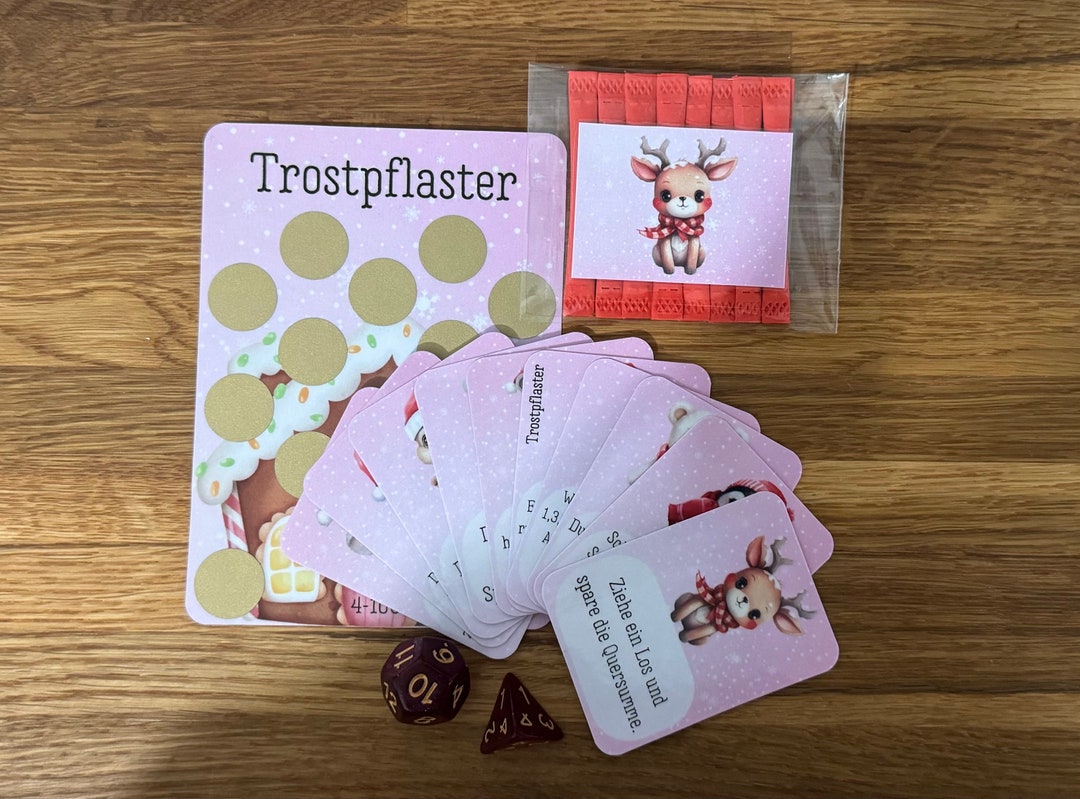 Christmas Trostpflaster || Sparspiel Zusatz || 10 laminierte Kärtchen ...