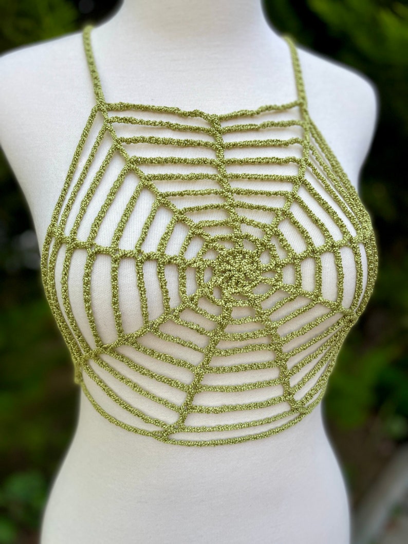 Crochet Spider Web Crop Top 2-5 Days Deliveryfestival Crop - Etsy