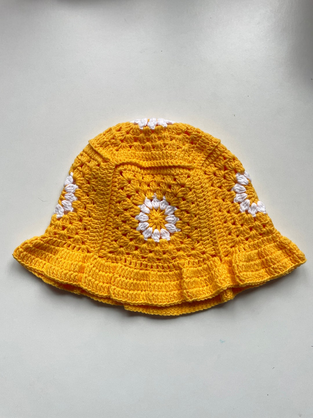 Crochet Daisy Bucket Hat, Colorful Bucket Hat, Summer Hat, Sun Protect ...