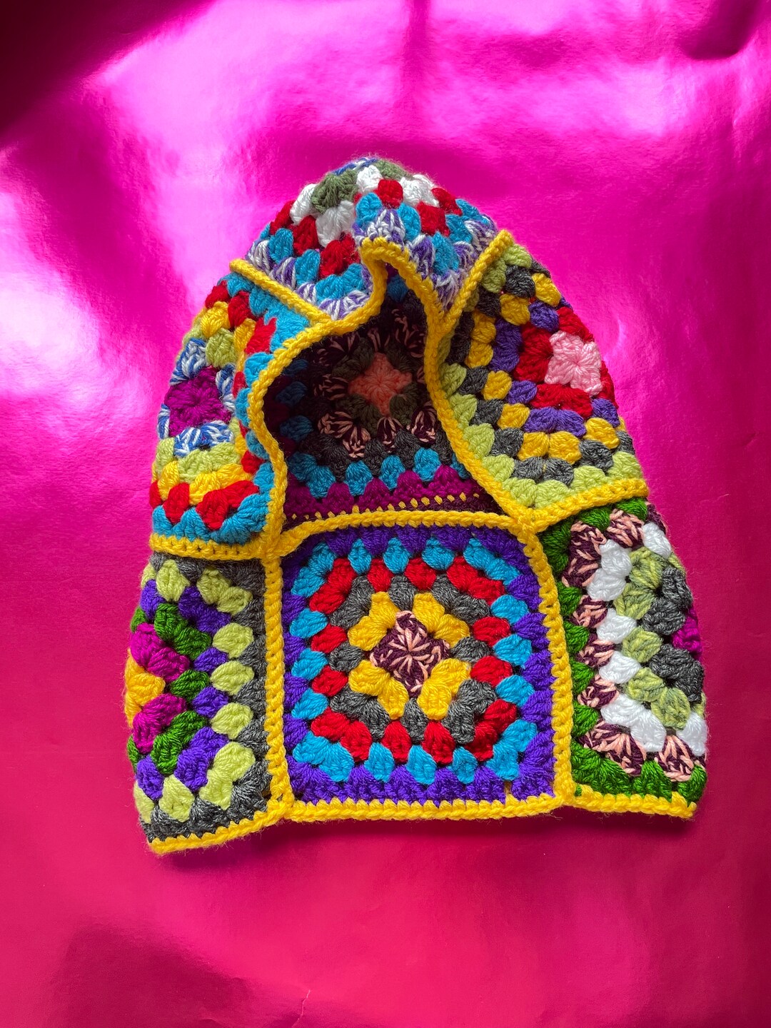 Crochet Balaclava, Unisex Granny Square Colorful Balaclava, Handmade ...