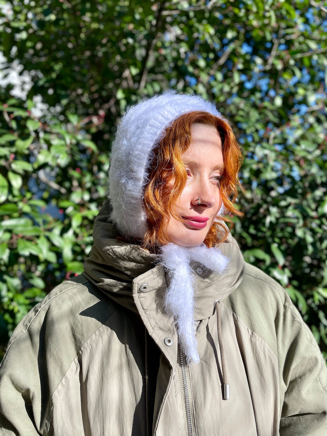 Hand Knit Tie Bonnet, 20 Different Colors Winter Warm Hat, Crochet ...