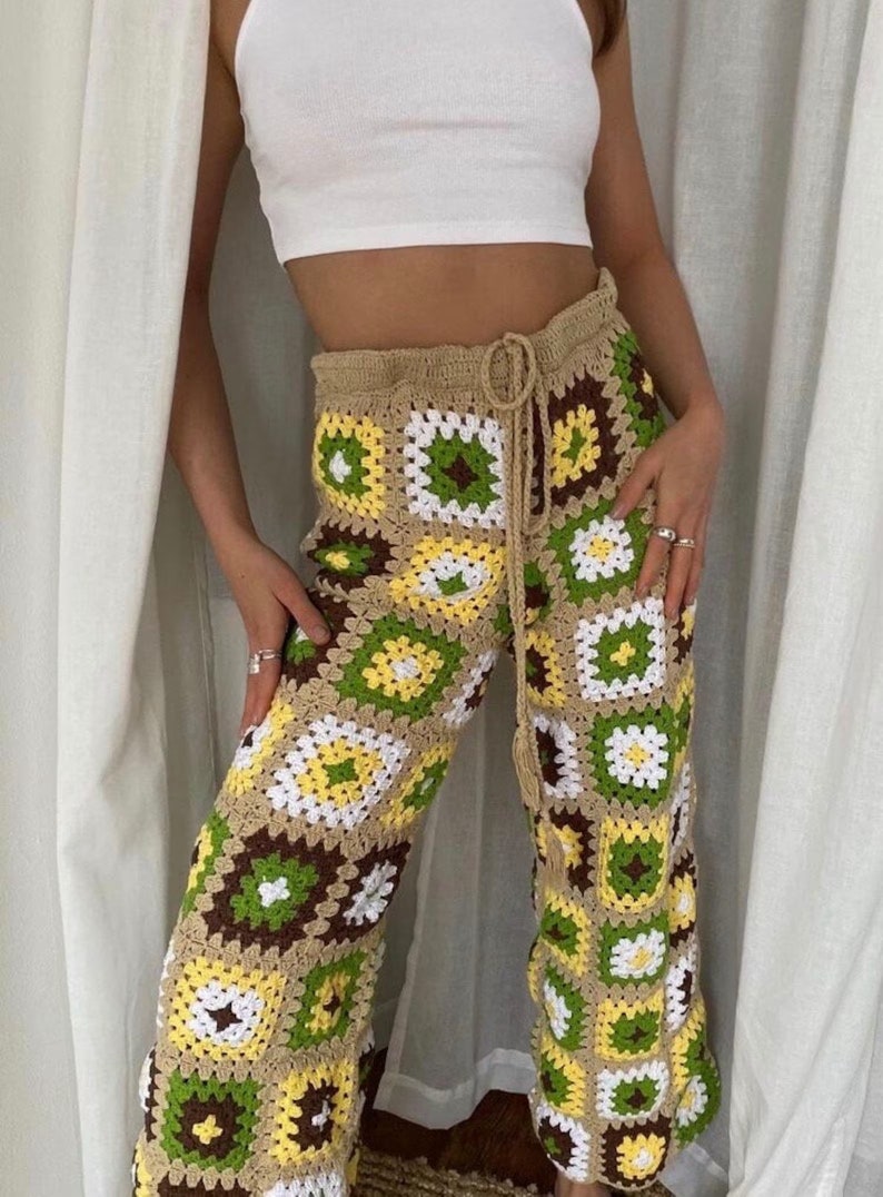Crochet Pants Granny Square Pants Crochet Trousers Crochet - Etsy