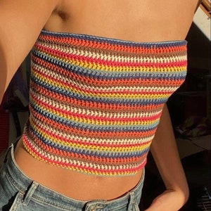 Crochet Tube Top Summer Crochet Top Crochet Striped Top - Etsy